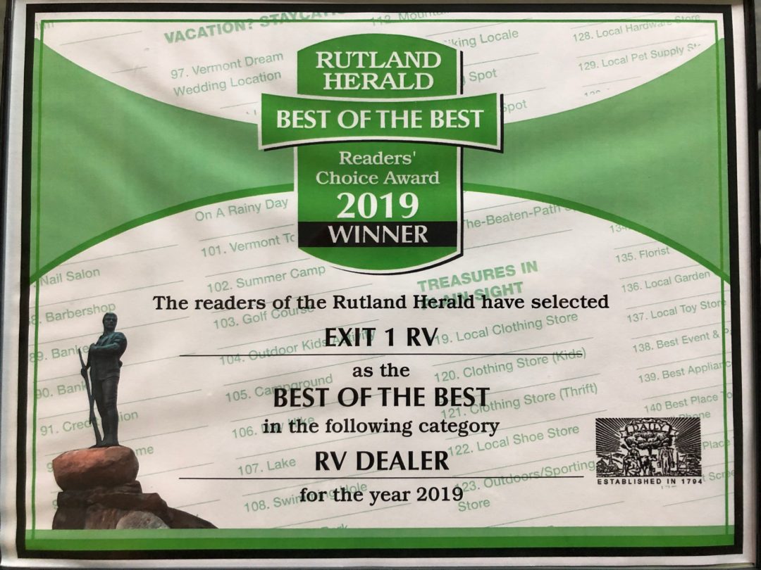 Exit 1 RV | Fair Haven, Vermont RV Dealer, New & Used, Sales&Svc